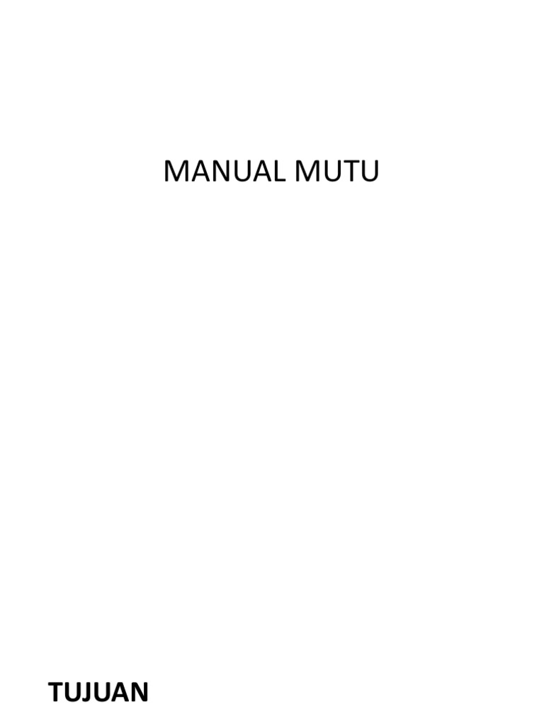 Presentasi Manual MUTU | PDF