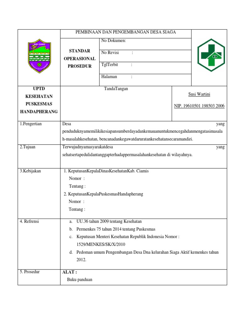SOP Desa Siaga | PDF