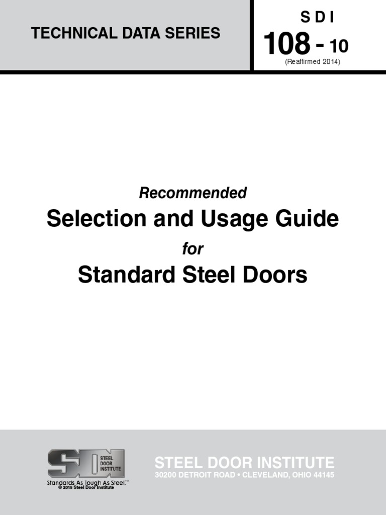 Selection and Usage Guide Standard Steel Doors: Recommended | PDF | Door | Bedroom