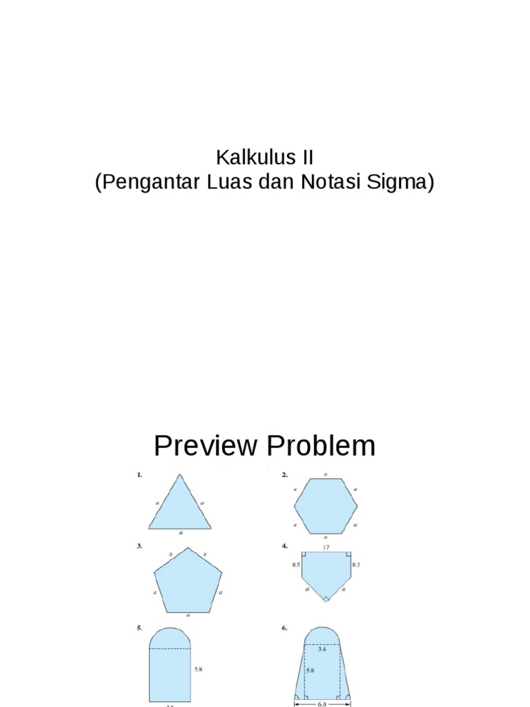 Kalkulus II (Pengantar Luas Dan Notasi Sigma) | PDF | Area | Euclid