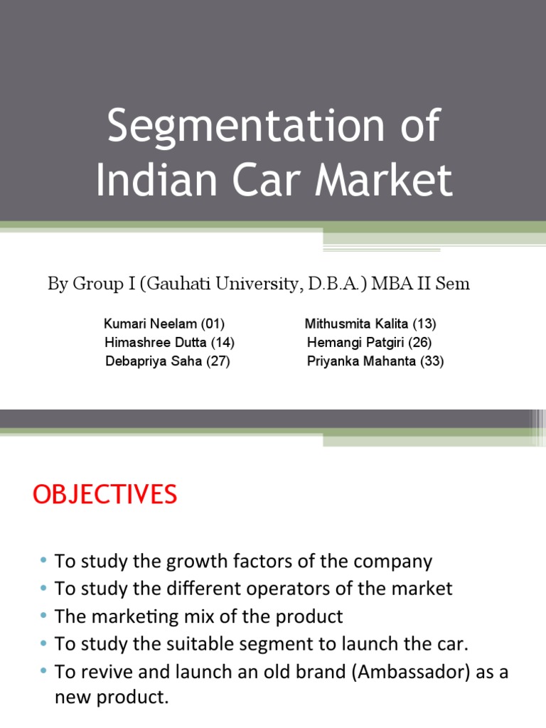 Segmentation of Indian Car Market2 | PDF | Car | Car Body Styles