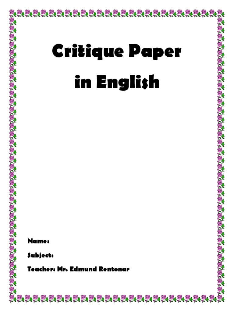 Critique Paper Beowulf | PDF | Beowulf | English Folklore