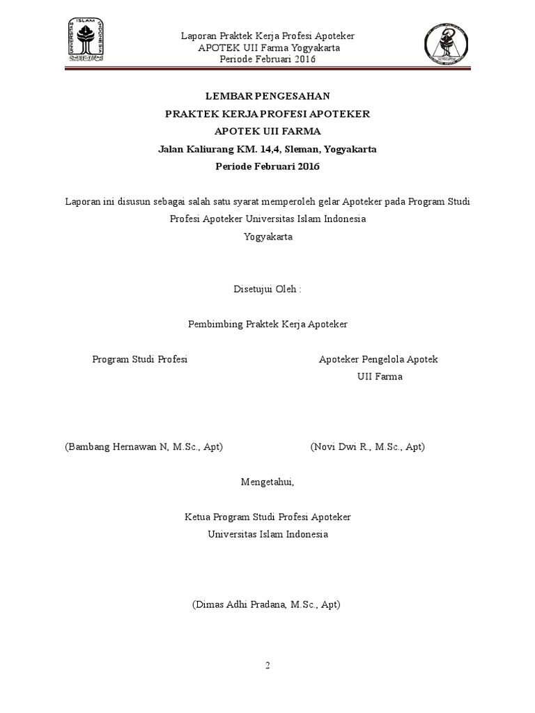 Laporan PKPA Apotek UII | PDF