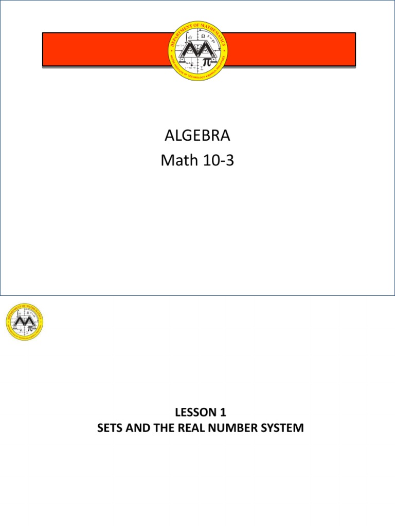 MATH 10-3 Lesson 1 Sets and The Real Number System | PDF | Numbers ...