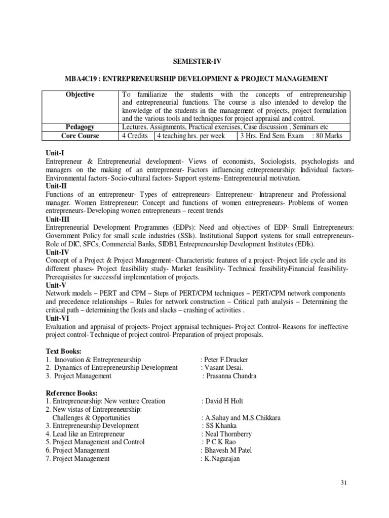 Entrepreneurship Development & Project Management | PDF ...