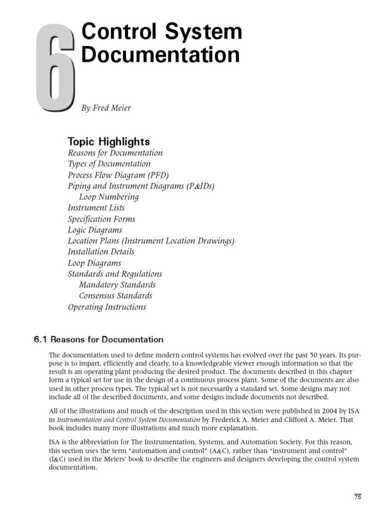 Control System Documentation Pdf Instrumentation Dangerous Goods