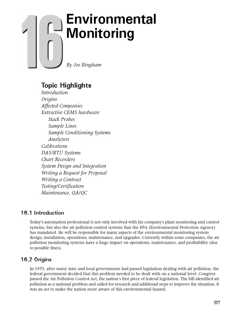Environmental Monitoring | PDF | Clean Air Act (United States ...