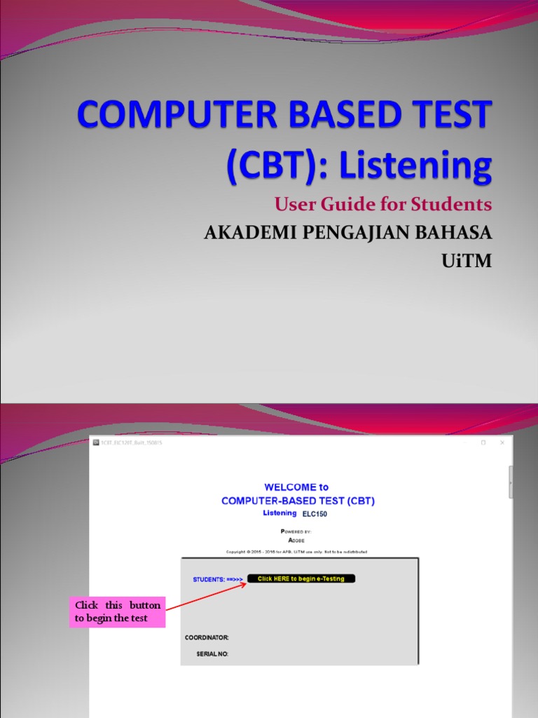 Elc121 & 120 CBT Students User Guide | PDF | Software | Computing