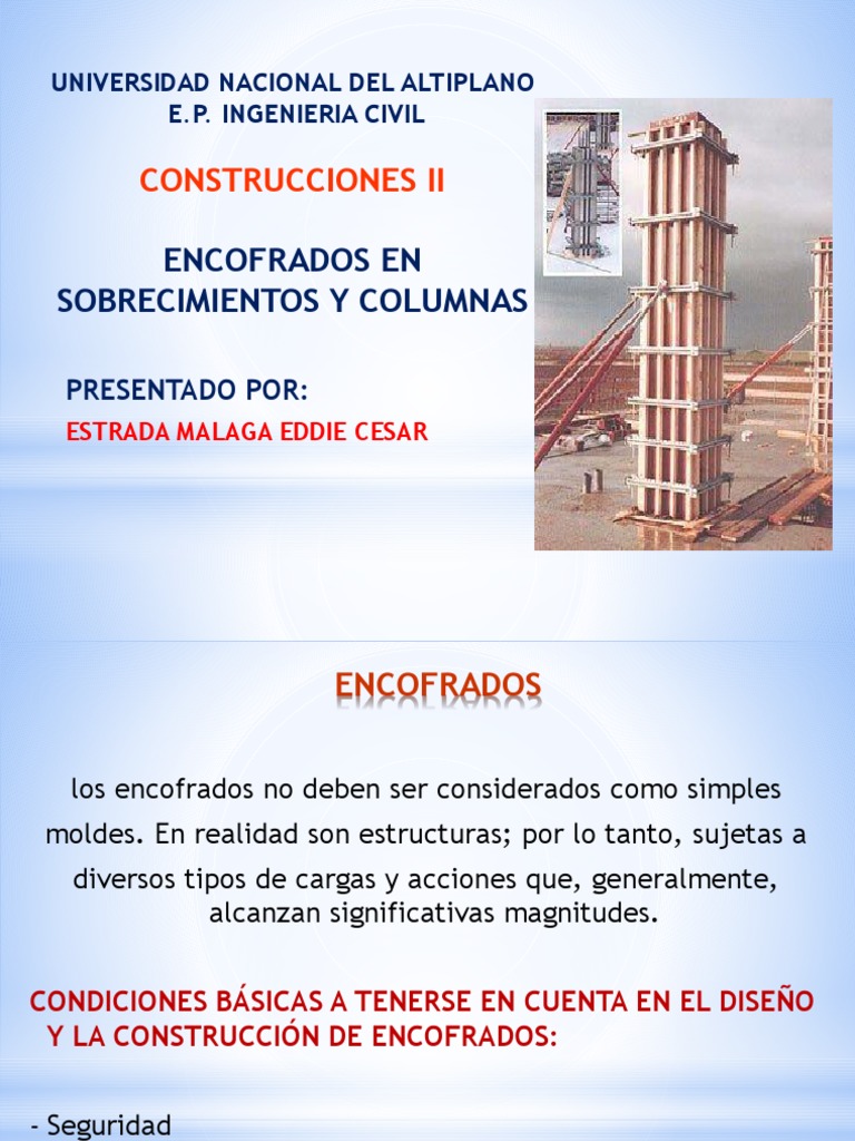 Manual de Encofrados para Columnas | PDF | Fundación (Ingeniería ...