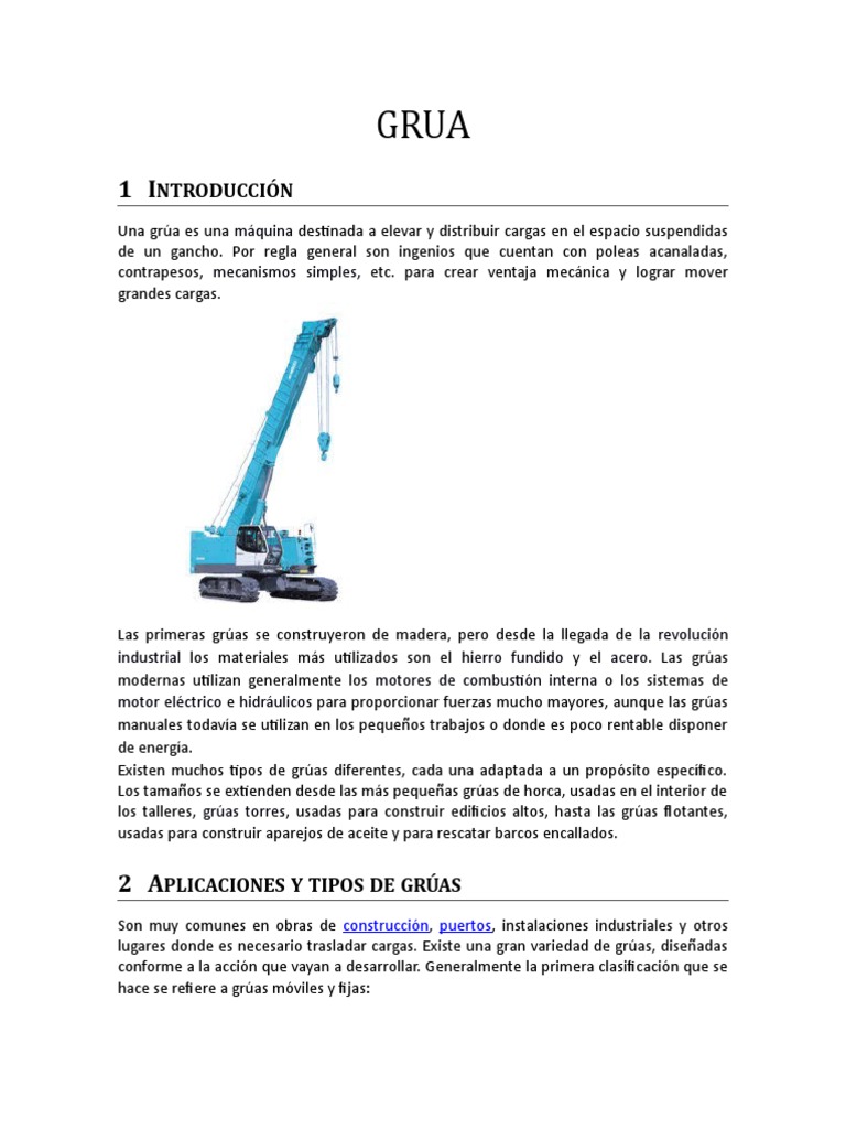 GRUA | PDF | Grúa (máquina) | Ingeniería mecánica