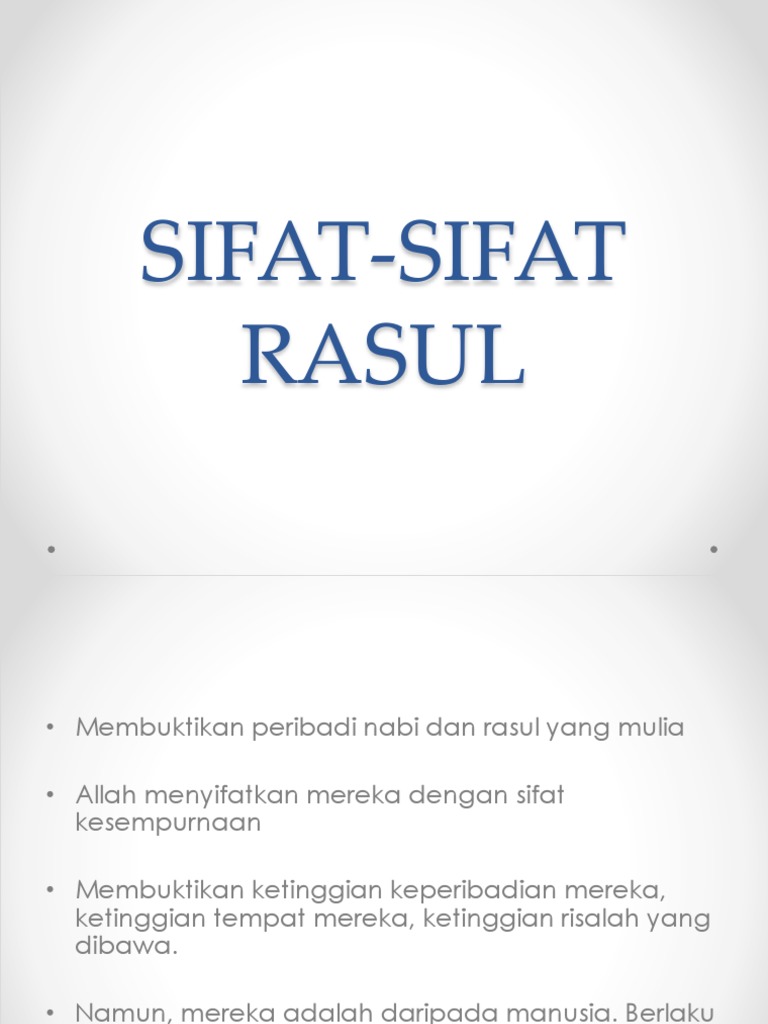 Sifat Sifat Rasul | PDF