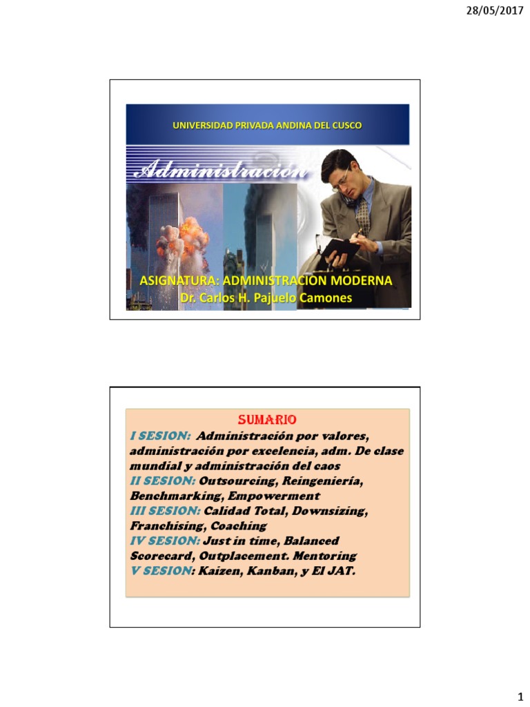 Administracion Moderna - Modelo | PDF | Outsourcing | Liderazgo