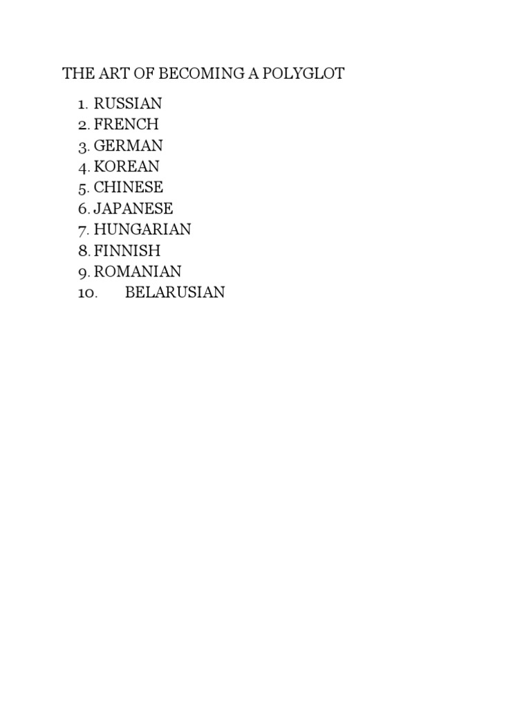 The Art of Becoming A Polyglot | PDF