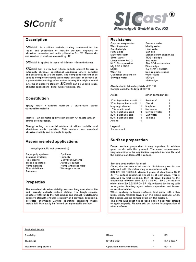 SIConit | PDF | Abrasive | Metals