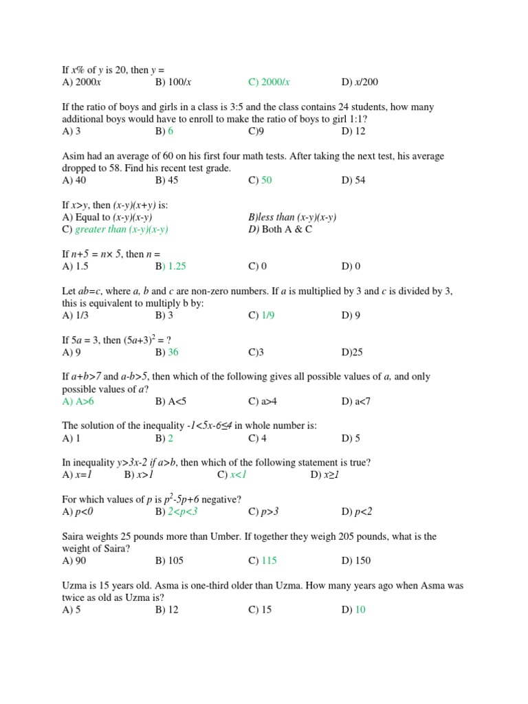 Maths Mcqs | PDF | Area | Circle