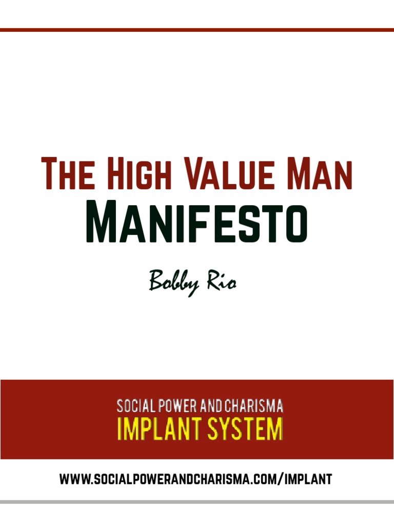 The High Value Man Manifiesto | PDF | Attitude (Psychology) | Perception