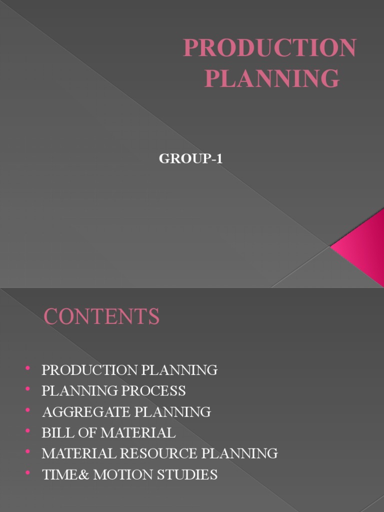 Production Planning | PDF | Business | Systems Science