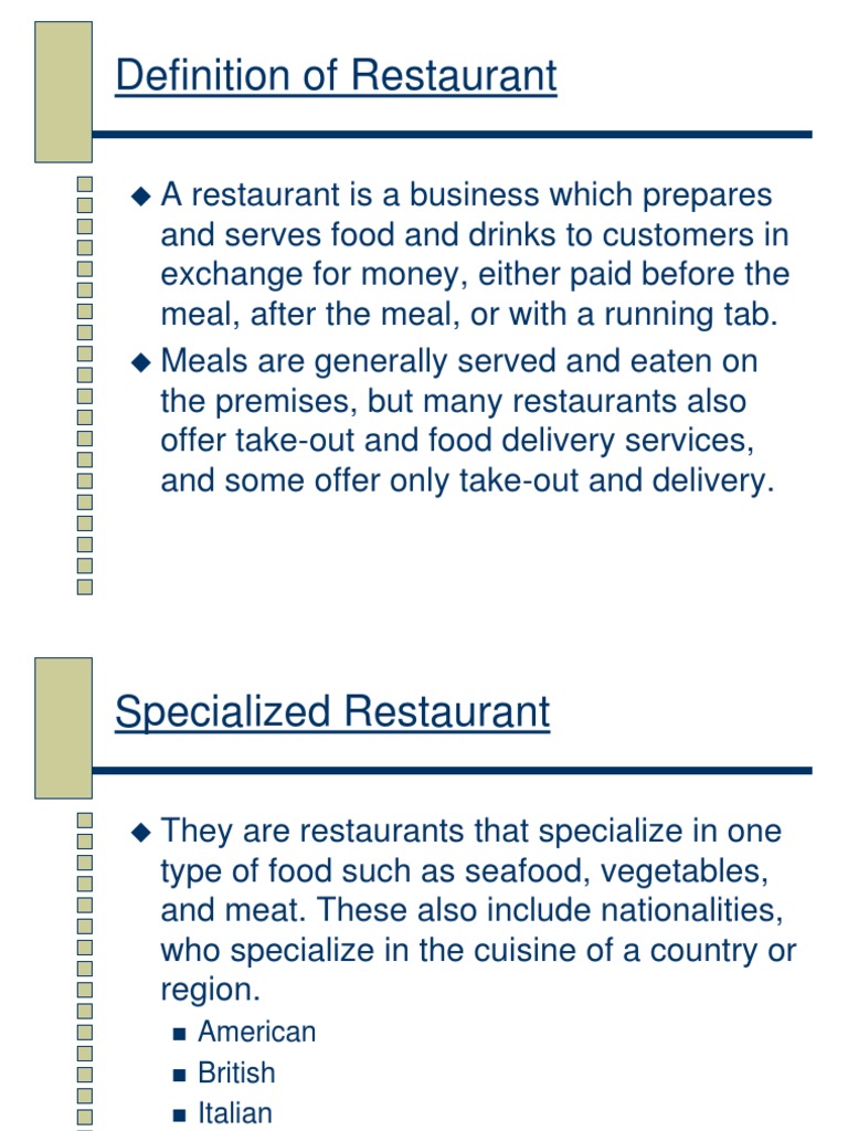 Specialty Restaurant Definitions & Layouts | PDF | Foodservice | Cafeteria