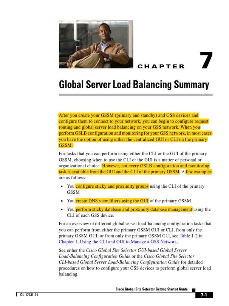 Global Server Load Balancing Summary: Table 1-2 Chapter 1, Using The CLI and GUI To Manage A GSS ...