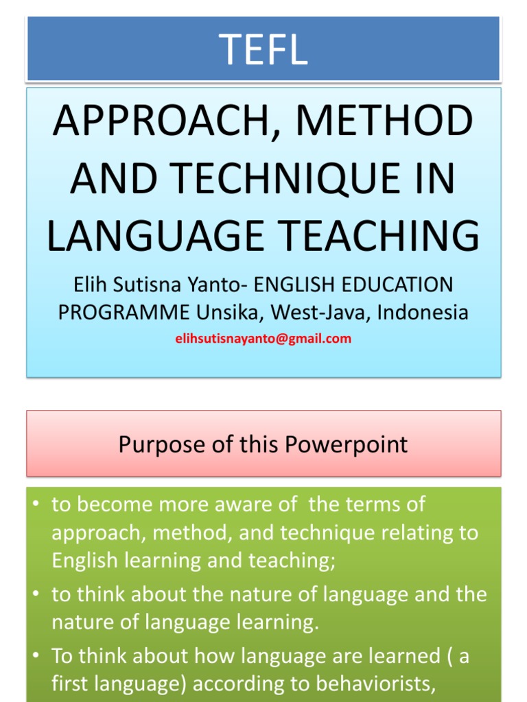 Approach Method Technique in Language Te | PDF | Language Acquisition ...