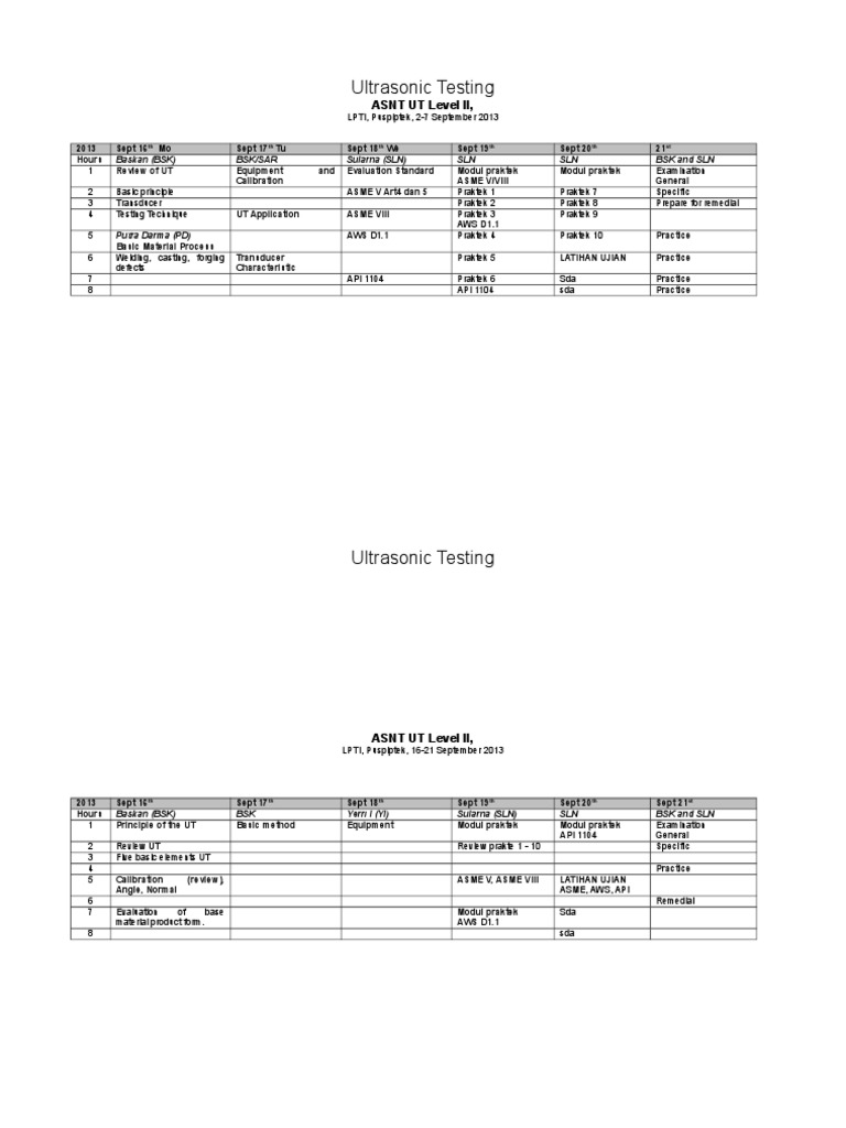 Preparing for ASNT Level II Ultrasonic Testing Certification through ...