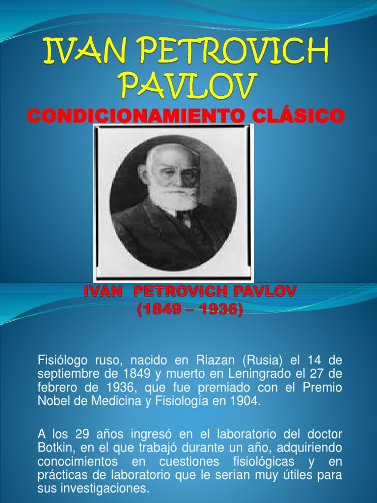 Condicionamiento Clásico de Pavlov | PDF | Neurociencia | Sicología