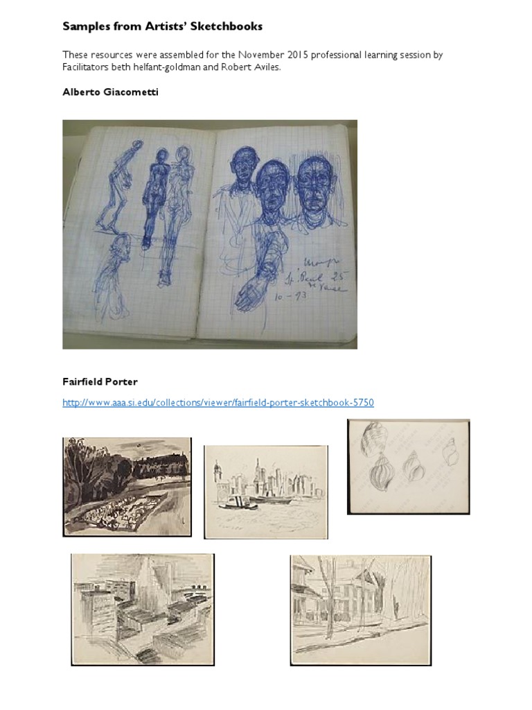 Artist Sketchbook Samples Collection | PDF
