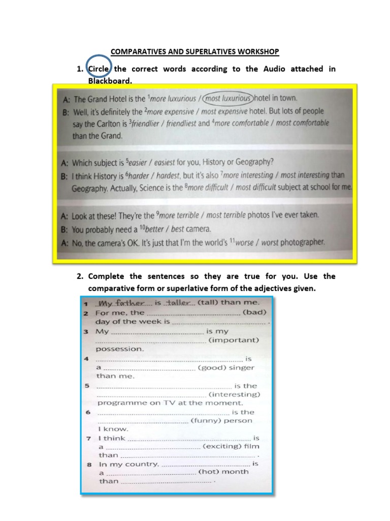 Comparatives - Superlatives - As-As Workshop | PDF | Foreign Language ...