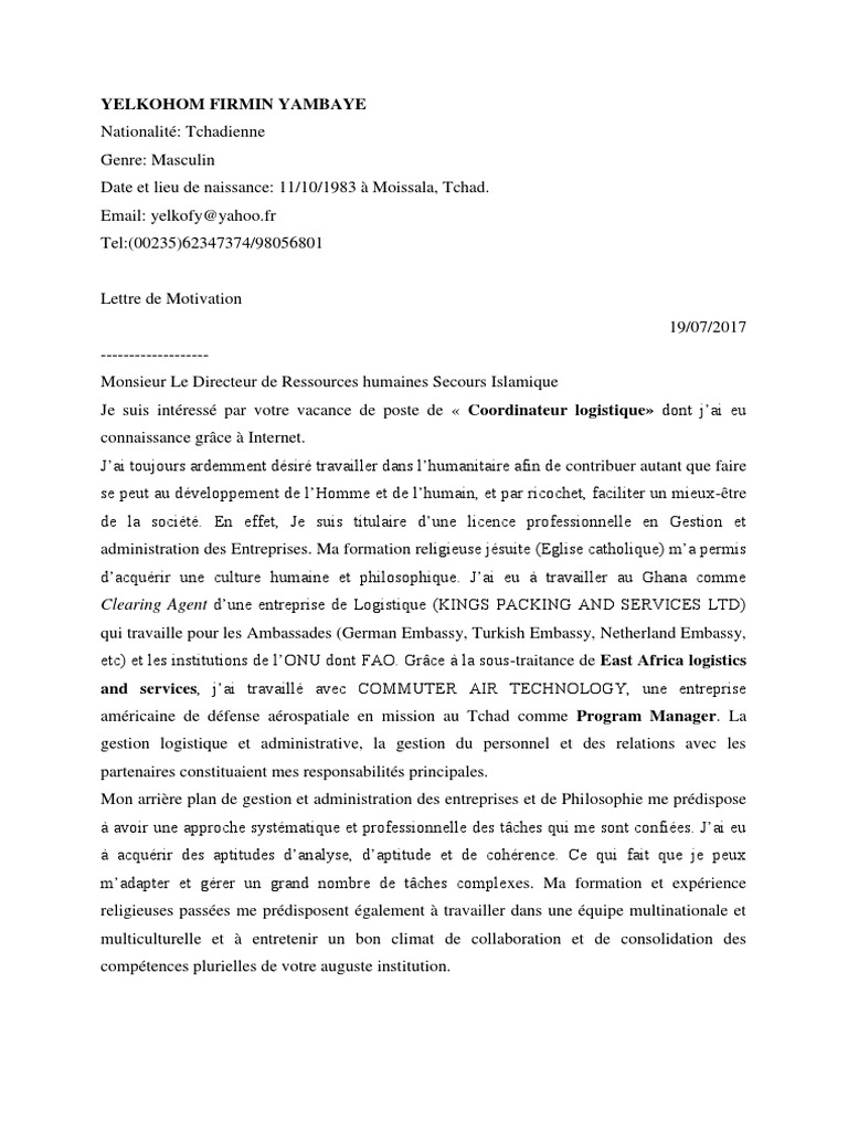 Lettre de Motivation | PDF | Gestion des ressources humaines