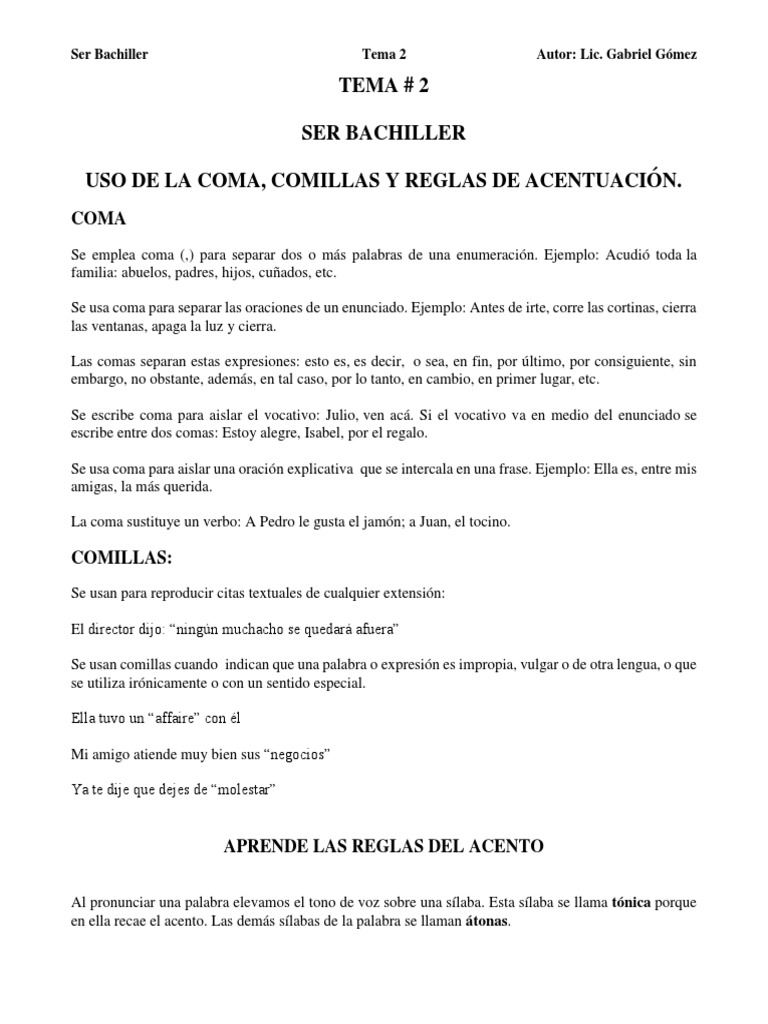 Tema 2 | PDF | Coma | Comillas