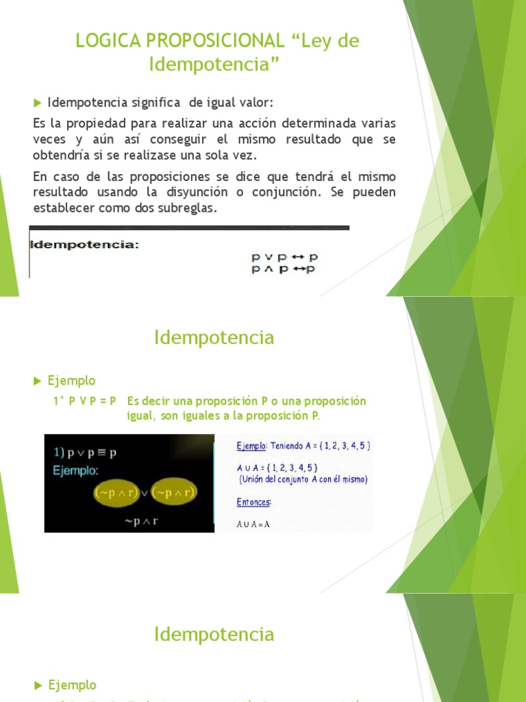 Ley de Idempotencia en Lógica Proposicional | PDF | Métodos y ...