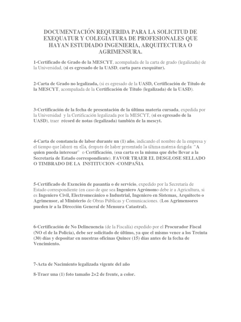 DOCUMENTACIÓN para Solicitar Exequatur | PDF | Business