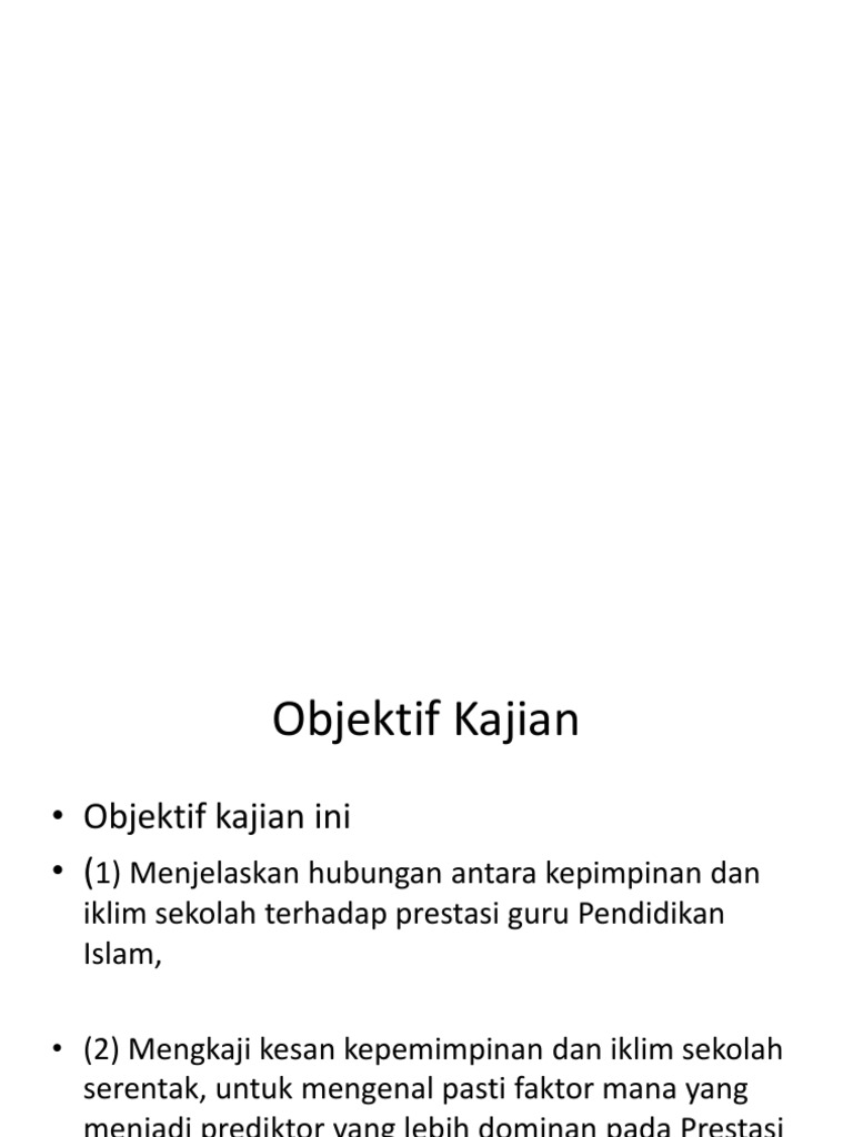 Objektif Kajian | PDF