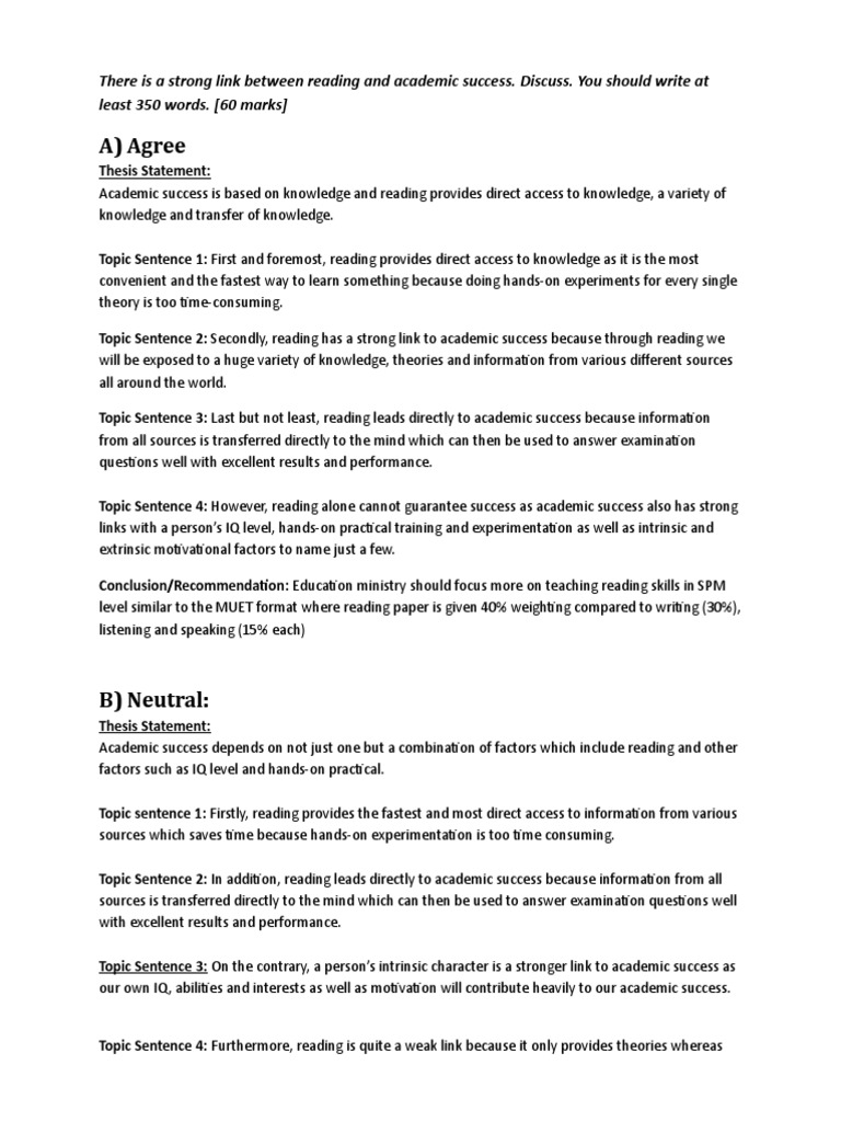 Reading's Role in Academic Success | PDF | Intelligence Quotient ...