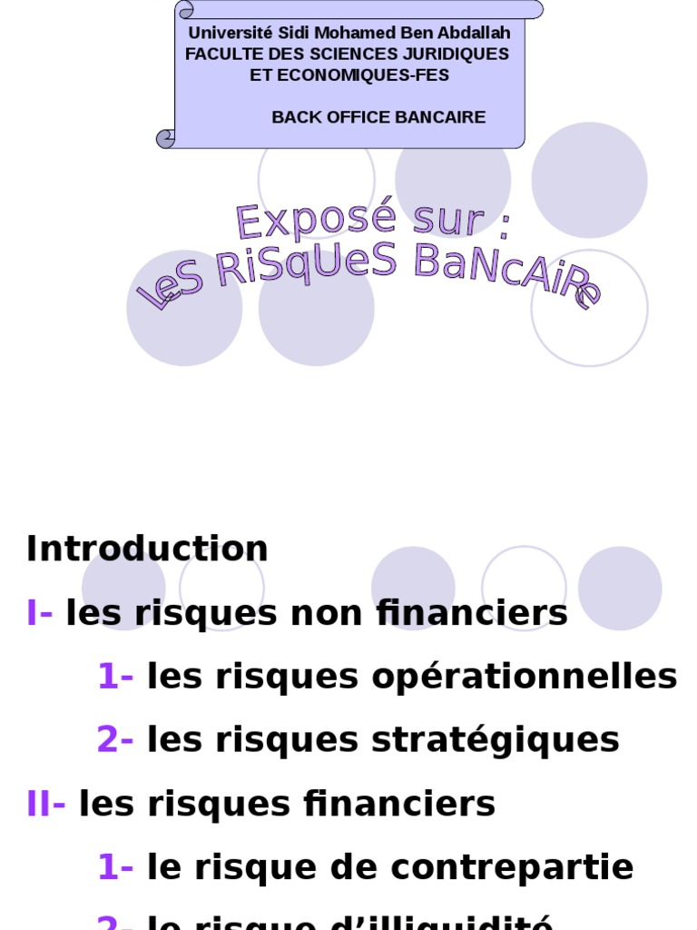 Exposé Sur La Gestion de Risques Bancaires | PDF | Banques | Crédit (Finance)