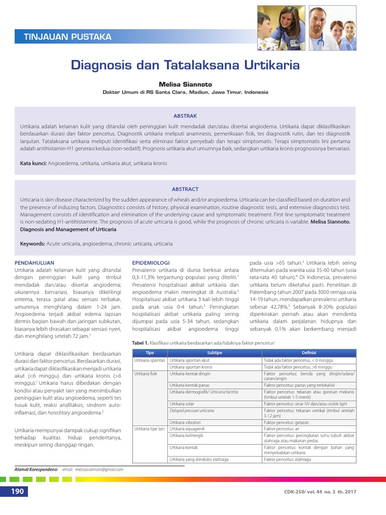 1 - 10 - 250diagnosis Dan Tatalaksana Urtikaria | PDF