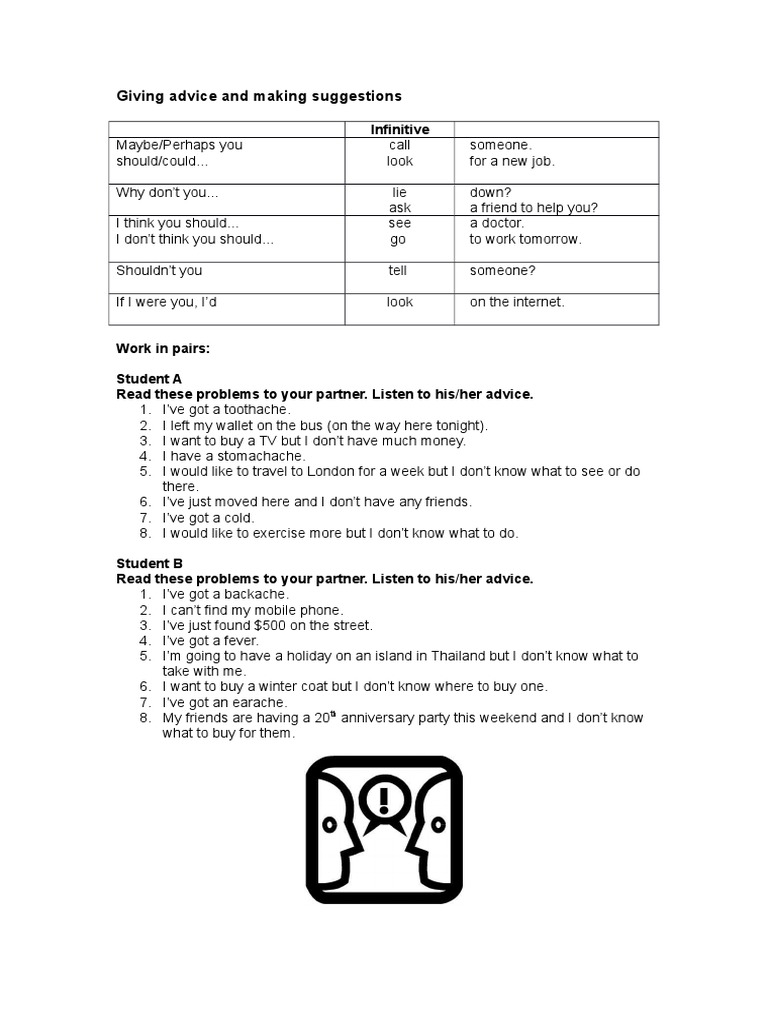 Giving Advice and Making Suggestions | PDF