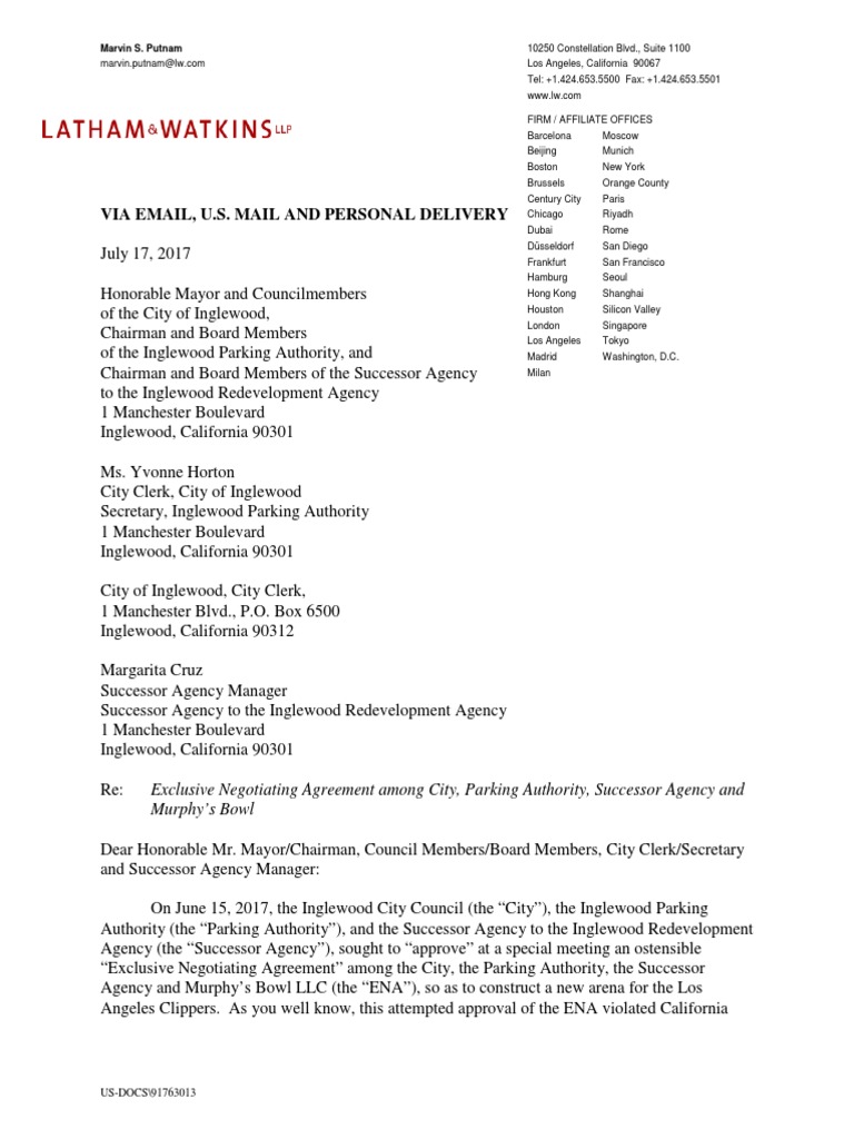 MSG Claim Against Inglewood Over Clippers Arena | Download Free PDF ...