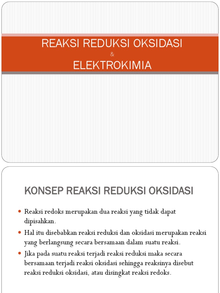 Konsep Redoks & Elektrokimia | PDF | Sains & Matematika