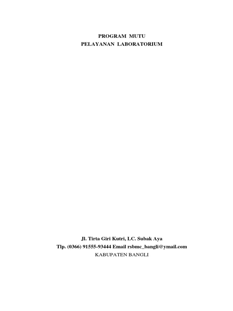 PROGRAM MUTU Laboratorium | PDF