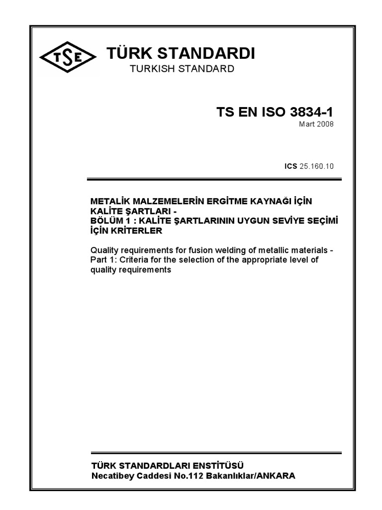 TS en Iso 3834-1 | PDF