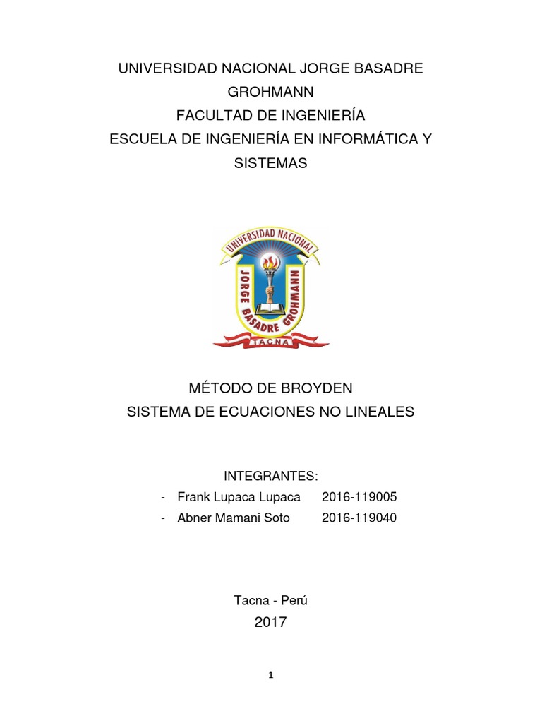 Metódo de Broyden | PDF | Ecuaciones | Cálculo