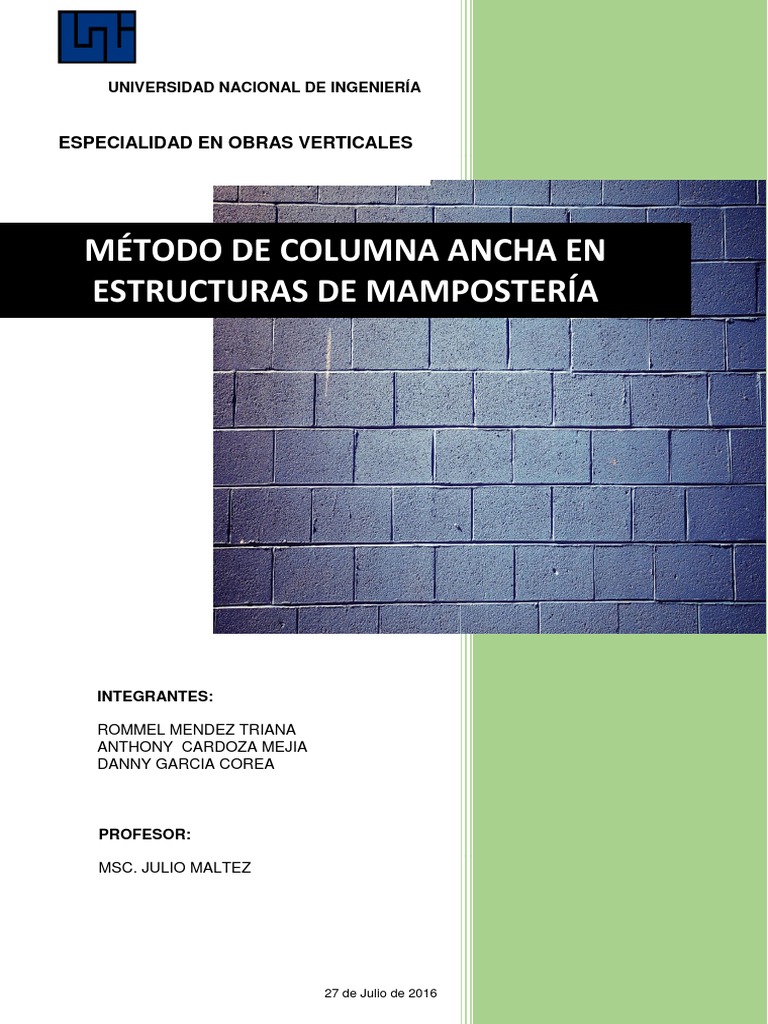 Diseño de Mamposteria (Columna Ancha) 1