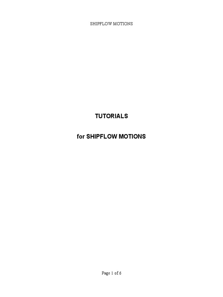 Shipflow Tutorials - Motions | PDF | Center Of Mass | Waves