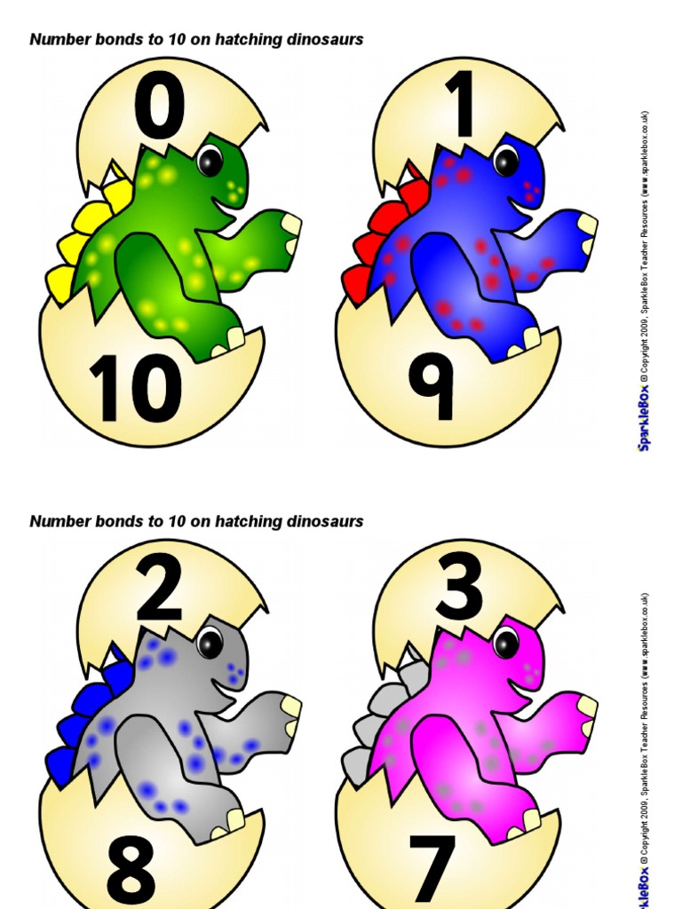 Number Bonds To 10 On Hatching Dinosaurs | PDF