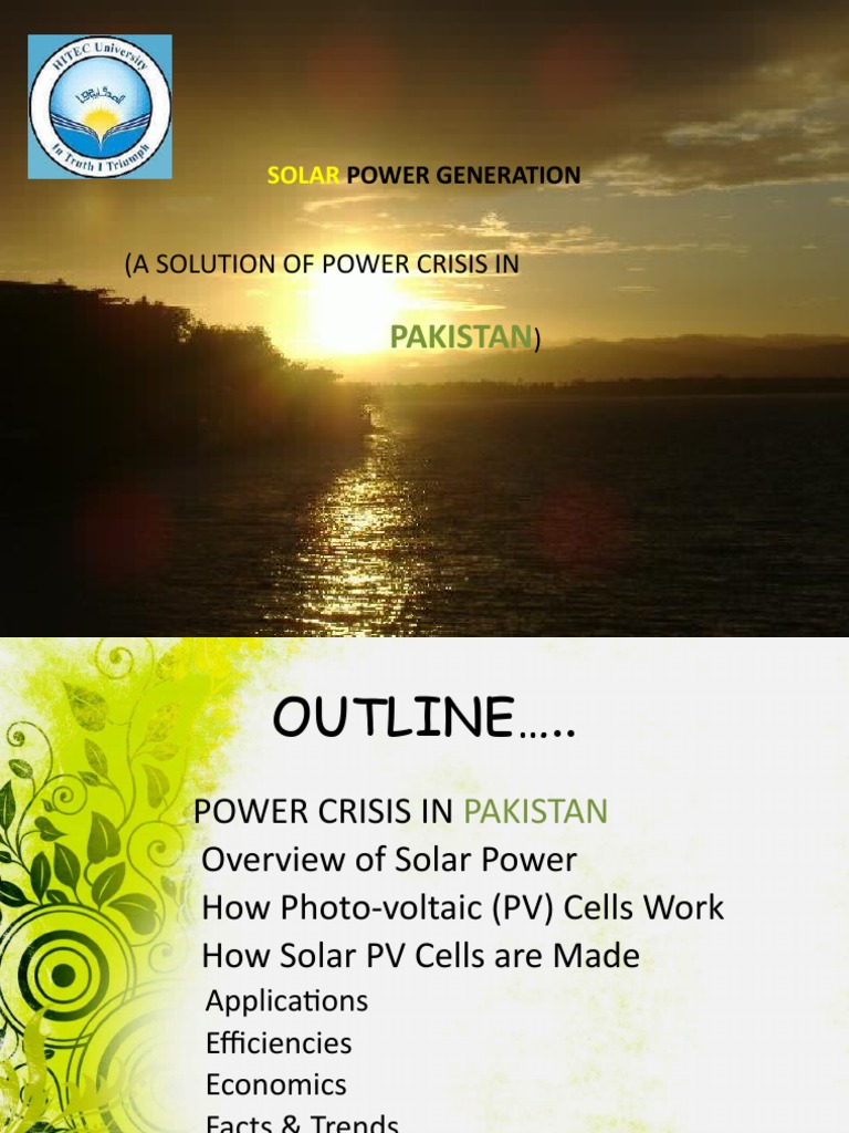 Solar Power Generation | PDF | Photovoltaics | Solar Power