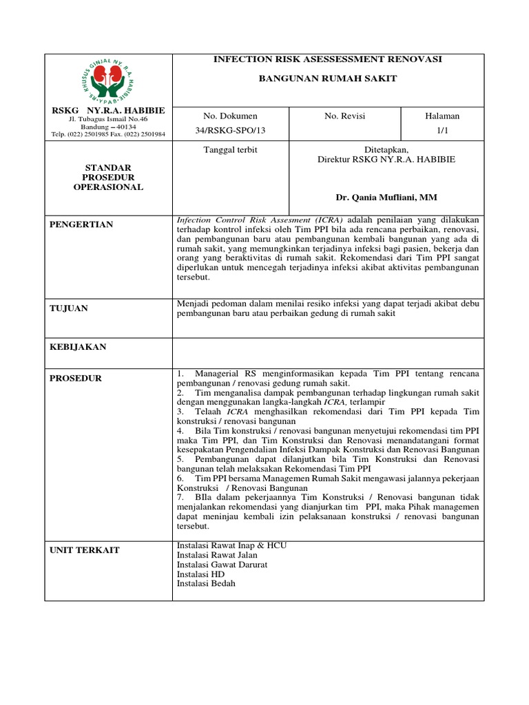 Sop Icra Bangunan Rumah Sakit | PDF