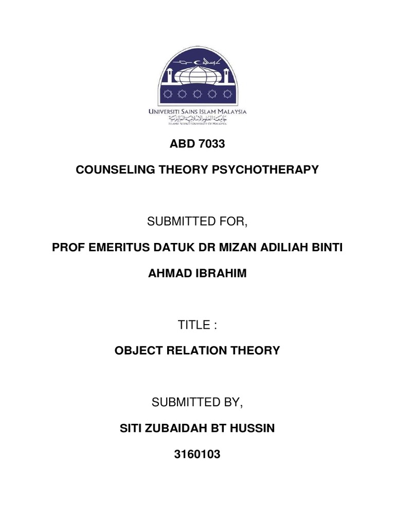 Object Relations Theory | PDF | Object Relations Theory | Psychotherapy