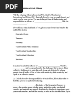 Installation Ceremony Ideas & Scripts | PDF | Committee | Secretary