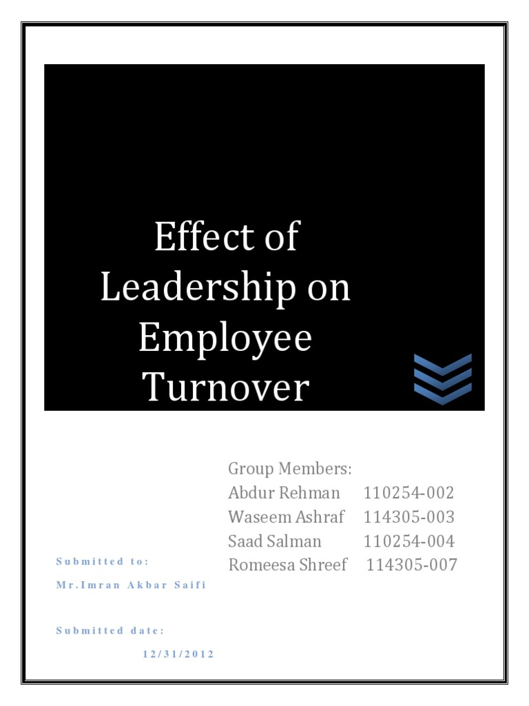 Effect of Leadership On Employee Turnover | PDF | Turnover (Employment ...